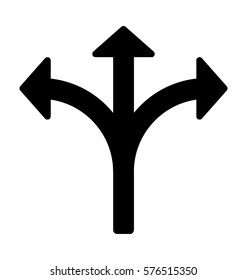 Threeway Road Direction Arrow Sign Vector Stock Vector (Royalty Free ...