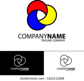 Triple Circle Company Logo Vector Illustration Stock Vector (Royalty ...