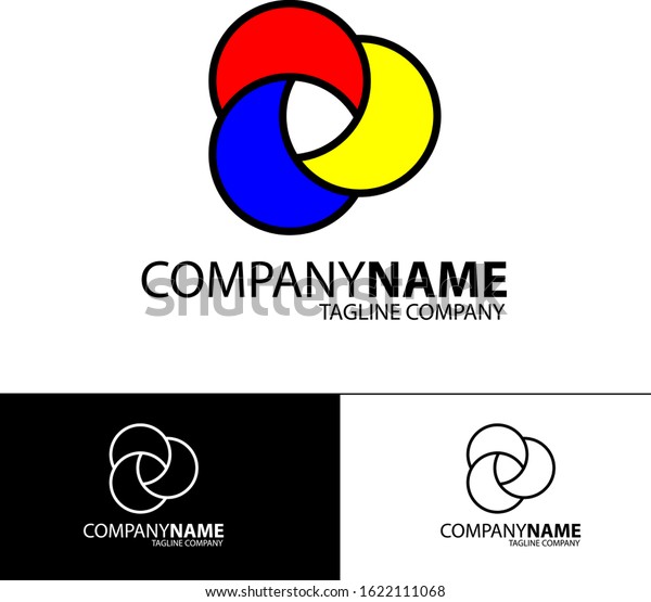 Triple Circle Company Logo Vector Illustration Stock Vector (Royalty ...