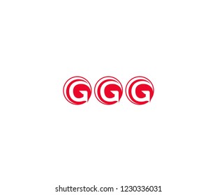 Triple G Letter Rounded Circle Monogram Stock Vector (Royalty Free ...