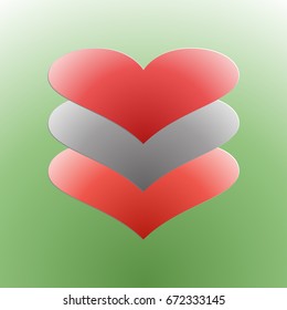 Triple Heart Icon Stock Vector (Royalty Free) 672333145