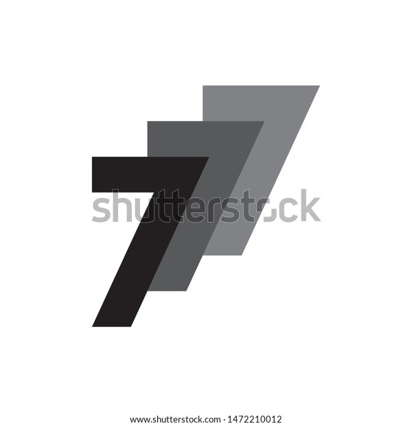 Triple Number 7 Logo Design Vector Stock Vector (Royalty Free) 1472210012