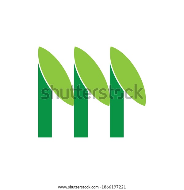 Triple Tree Logo M Letter Leaf Stock Vector (Royalty Free) 1866197221 ...