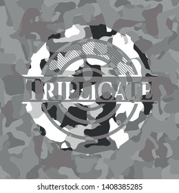 Triplicate Grey Camouflage Emblem Vector Illustration Stock Vector ...