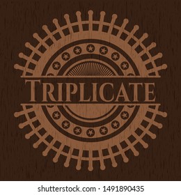 Triplicate Vintage Wooden Emblem Vector Illustration Stock Vector ...