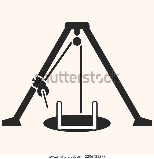 Tripod Confined Space Entry Kits Equipment Stock Vector (Royalty Free ...