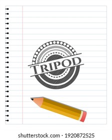 Tripod Emblem Drawn Pencil Vector Illustration Stock Vector (Royalty ...