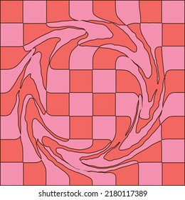 Trippy Hippie Background Checkered Waves Abstract Stock Vector (Royalty ...