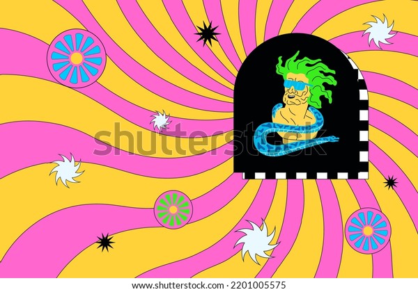 Trippy Psychedelic Illustration Weird Person Eyes Stock Vector (Royalty ...