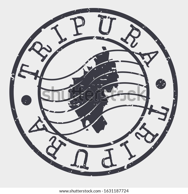 Tripura India Stamp Postal Map Silhouette Stock Vector (Royalty Free ...