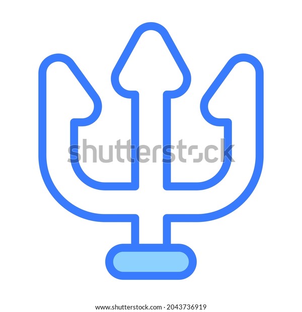 Trishul Vector Blue Outline Icon Hindu Stock Vector (Royalty Free ...
