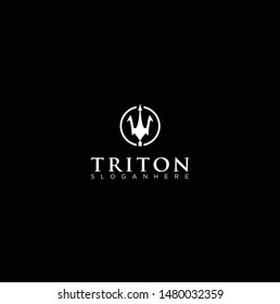 Triton Logo Black Background Template Illustration Stock Vector ...