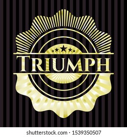 Triumph Gold Shiny Badge Vector Illustration Stock Vector (Royalty Free ...