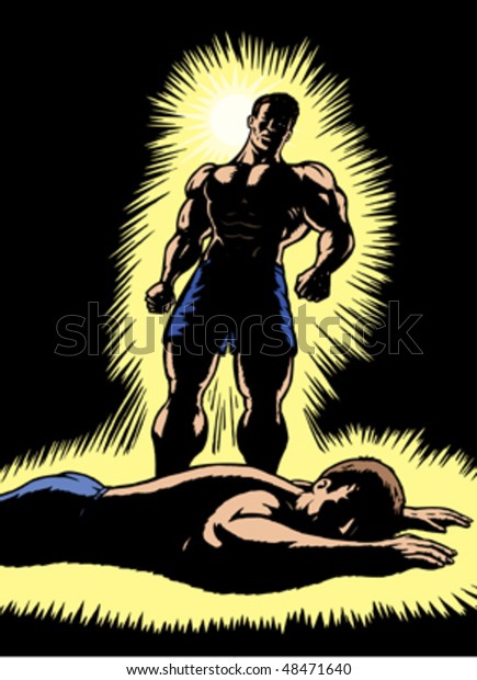 Triumphant Fighter Standing Over Beaten Opponent Stock Vector (Royalty ...