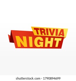 Trivia Night Labels Banners Vector Ribbon Stock Vector (Royalty Free ...