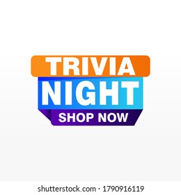 Trivia Night Labels Banners Vector Ribbon Stock Vector (Royalty Free ...