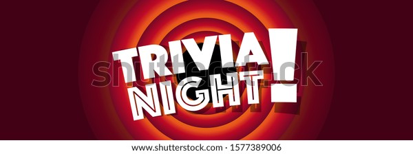 Trivia Night On Cartoon Background Stock Vector (Royalty Free) 1577389006
