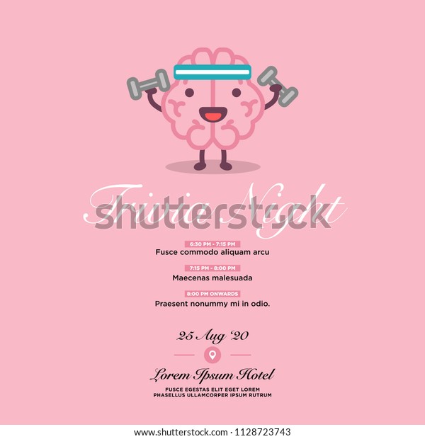 Trivia Night Poster Brain Cartoon Vector Stock Vector (Royalty Free ...