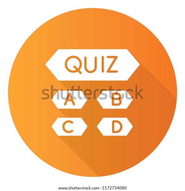 Trivia Quiz Orange Flat Design Long Stock Vector (Royalty Free ...