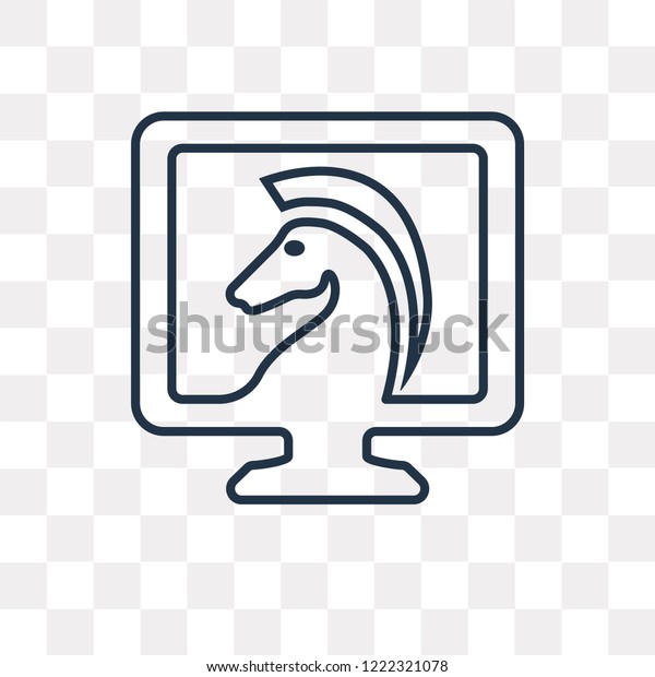 Trojan Vector Outline Icon Isolated On Stock Vector (Royalty Free ...