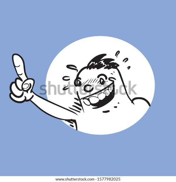 Troll Face Funny Cartoon Man Shows Stock Vector (Royalty Free ...