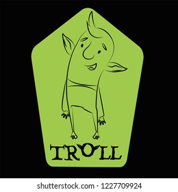 Troll Logo On Green Background Stock Vector (Royalty Free) 1227709924