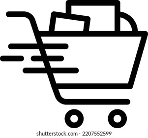 Trolley Icon Vector Shopping Symbol Stock Vector (Royalty Free ...