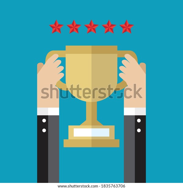 Trophies 5 Star Rating Vector Illustration Stock Vector (Royalty Free ...