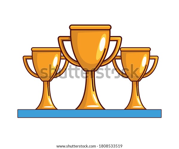 Trophies Design Winner First Position Competition Stock Vector (Royalty ...