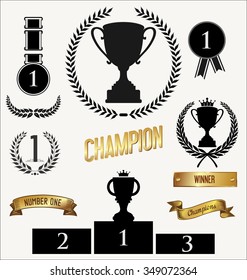 Trophy Cup Class Rank Champion Trophy Stock Vector (Royalty Free ...