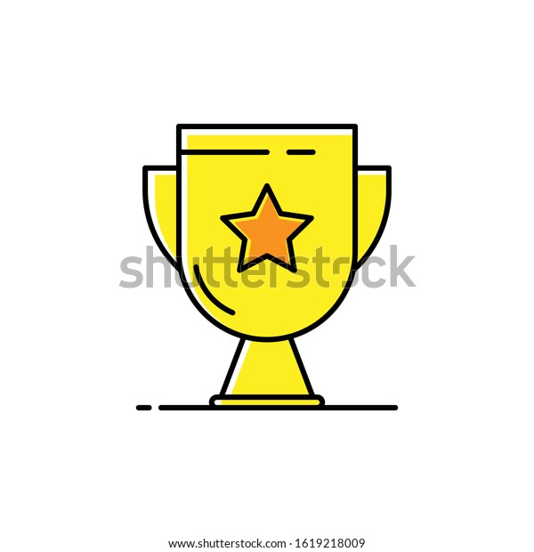 Trophy Cup Gold Star Champion Award Stock Vector (Royalty Free ...