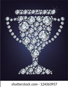Trophy Cup Made Diamonds On Black Stock Vector (Royalty Free) 124363957 ...