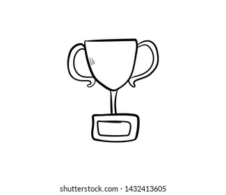 Trophy Doodle Hand Drawing Vector Stock Vector (Royalty Free ...