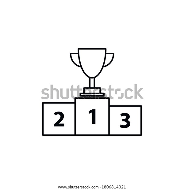 Trophy Icon Podium Winner Platform Icon Stock Vector (Royalty Free ...