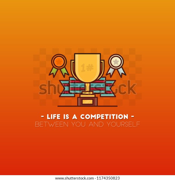 Trophy Medal Quote Background Vector Stock Vector (Royalty Free ...