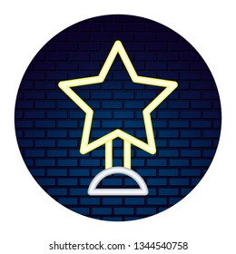 Trophy Neon Lights Isolated Icon Stock Vector (Royalty Free) 1344540758 ...