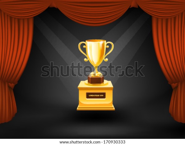 Trophy On Theater Scene Vector Stock Vector (Royalty Free) 170930333 ...