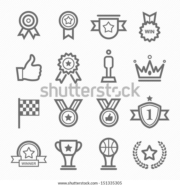Trophy Prize Symbol Line Icon On Stock Vector (Royalty Free) 151335305