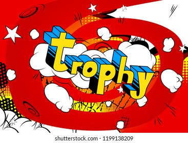 Trophy Vector Illustrated Comic Book Style Stock Vector (Royalty Free ...