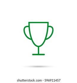 Trophy Vector Illustration Icon Green Icon Stock Vector (Royalty Free ...