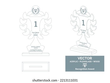 Trophy Vector Template Trophy Distinction Award Stock Vector (Royalty ...