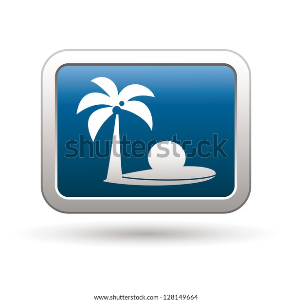 Tropical Beach Palm Tree Icon On Stock Vector (Royalty Free) 128149664 ...