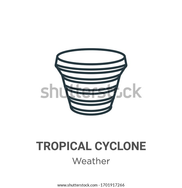 Tropical Cyclone Outline Vector Icon Thin Stock Vector (Royalty Free ...
