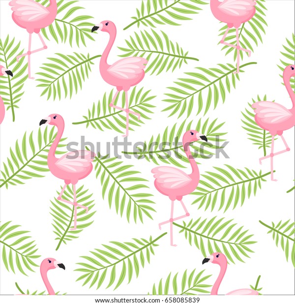 Tropical Flamingo Pattern Stock Vector (Royalty Free) 658085839