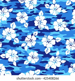 Tropical Flower Camouflage Pattern Stock Vector (Royalty Free ...