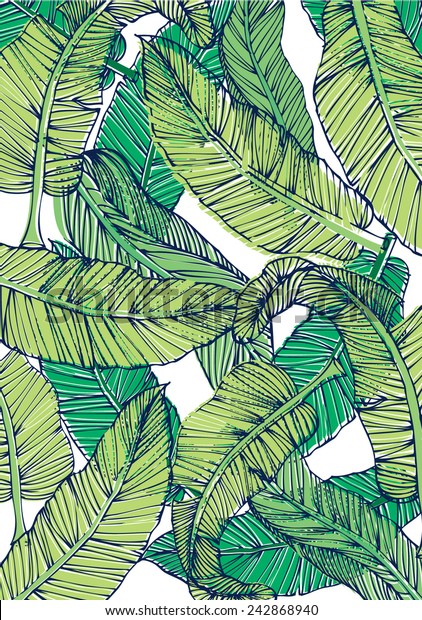 Tropical Island Leaf Illustrationvector Stock Vector (Royalty Free ...