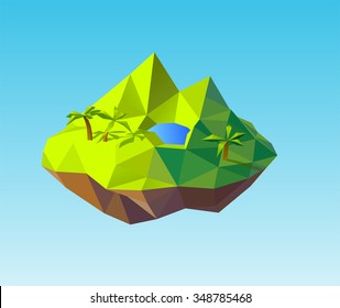 Tropical Island Polygonal Vector Illustration Stock Vector (Royalty ...