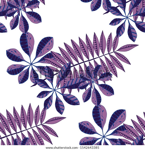Tropical Leaves Seamless Texture Orient Stock Vector (Royalty Free ...