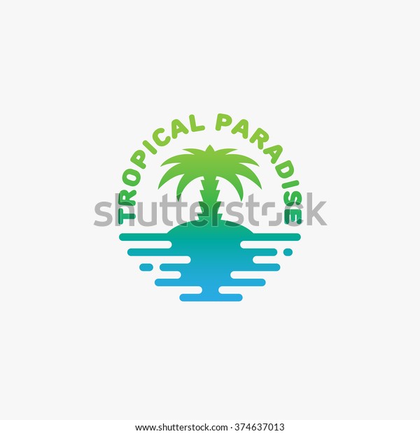 Tropical Paradise Logo Template Design Vector Stock Vector (Royalty ...