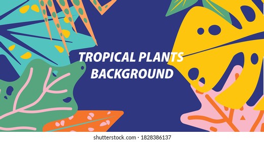 Tropical Plants Background Vector Illustration Stock Vector (Royalty ...